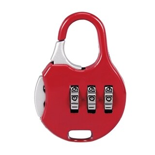 3 Digit Combination Padlock, 3mm Shackle Dia, Zinc Alloy Locks Red ...