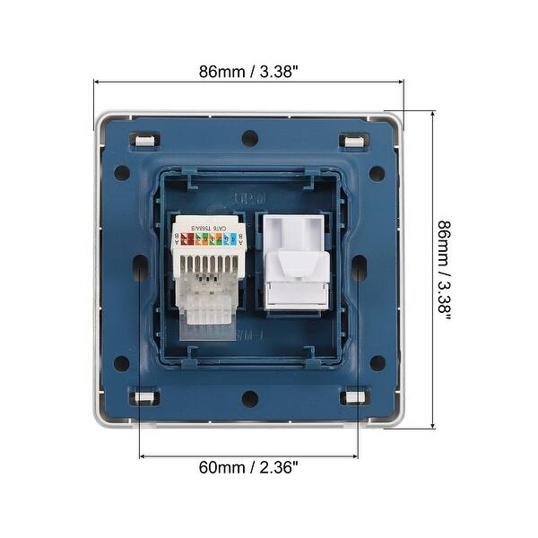 RJ45 CAT6 Socket Telephone Wall Plate Silver Tone for Home Office - Silver Tone - Bed Bath ...