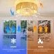 20" Boho Ceiling Fan with Lights 6-Speed Flush Mount Modern Ceiling Fan ...
