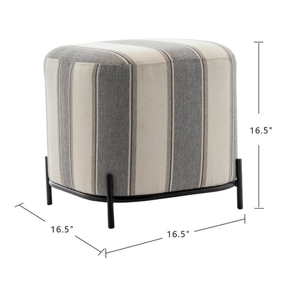 WOVENBYRD 17" Modern Square Ottoman with metal base - Bed Bath & Beyond ...