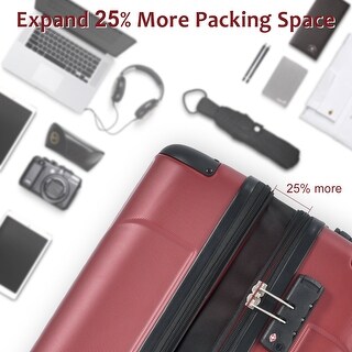 Luggage Expandable Suitcase TSA lock 24" Storage Trunks, Red - Bed Bath ...