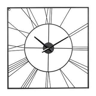 Metal Open Frame Square Wall Clock - Black or Gold - CosmoLiving by ...