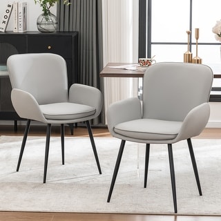 Set of 2 Cat-Scratch Resistant Dining Chairs with Gold Metal Legs - Bed ...