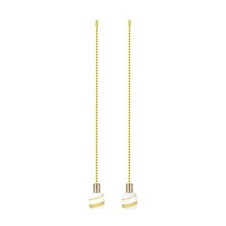 Aspen Creative 12" Cream with Yellow Line Glass Knob with Pull Chain in ...