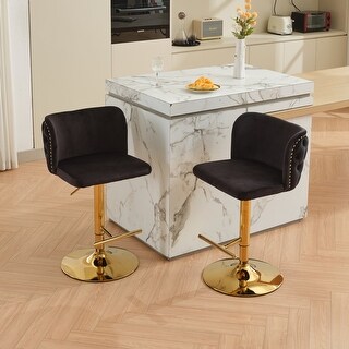 Bar Stools With Gold-plating Base,Set of 2 - Bed Bath & Beyond - 41394326
