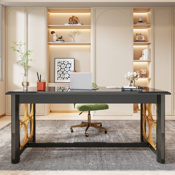 Modern Office Desk, 63" Large Executive Desk Computer Desk for Home ...