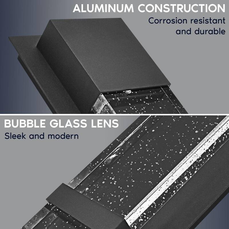 Luxrite Modern LED Outdoor Wall Light, Seeded Bubble Glass, 3CCT 3000K ...