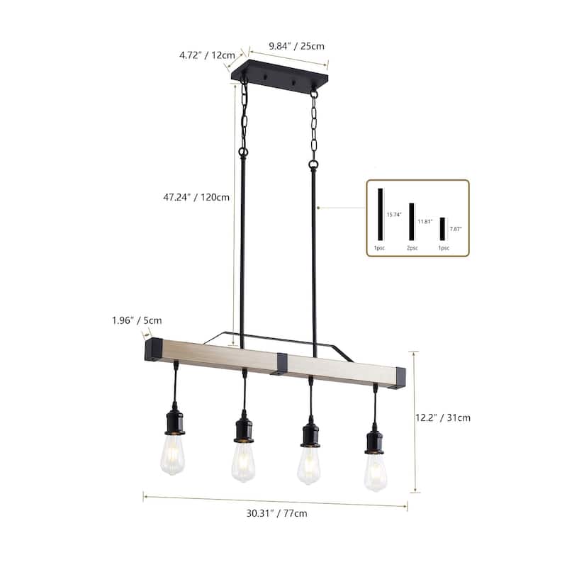 Vintage Farmhouse 4-Light Bulb Pendant Lamp Fixture - Bed Bath & Beyond ...