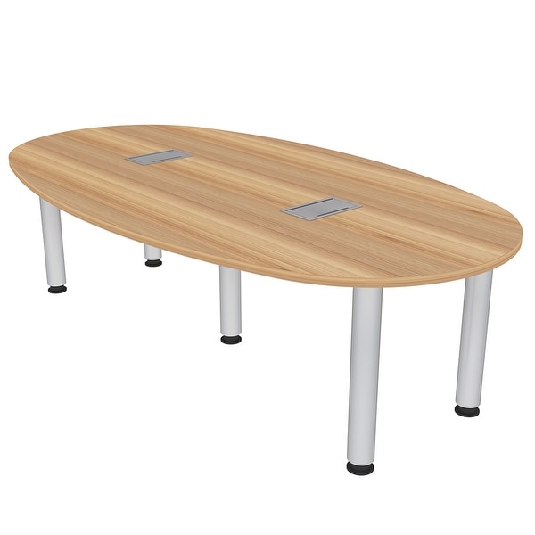 5 Foot Rectangular Conference Table Silver Post Legs Power And Data ...