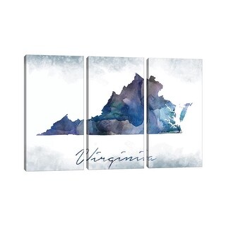 iCanvas "Virginia State Bluish" by WallDecorAddict 3-Piece Canvas Wall ...