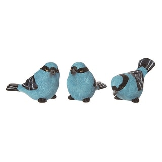 Transpac Resin 4" Blue Spring Masked Birds Set of 3 - Bed Bath & Beyond ...