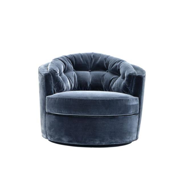 Blue Round Art Deco Chair - Overstock - 34199562