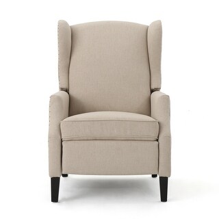 40" Beige and Brown Traditional Wingback Recliner - Bed Bath & Beyond ...