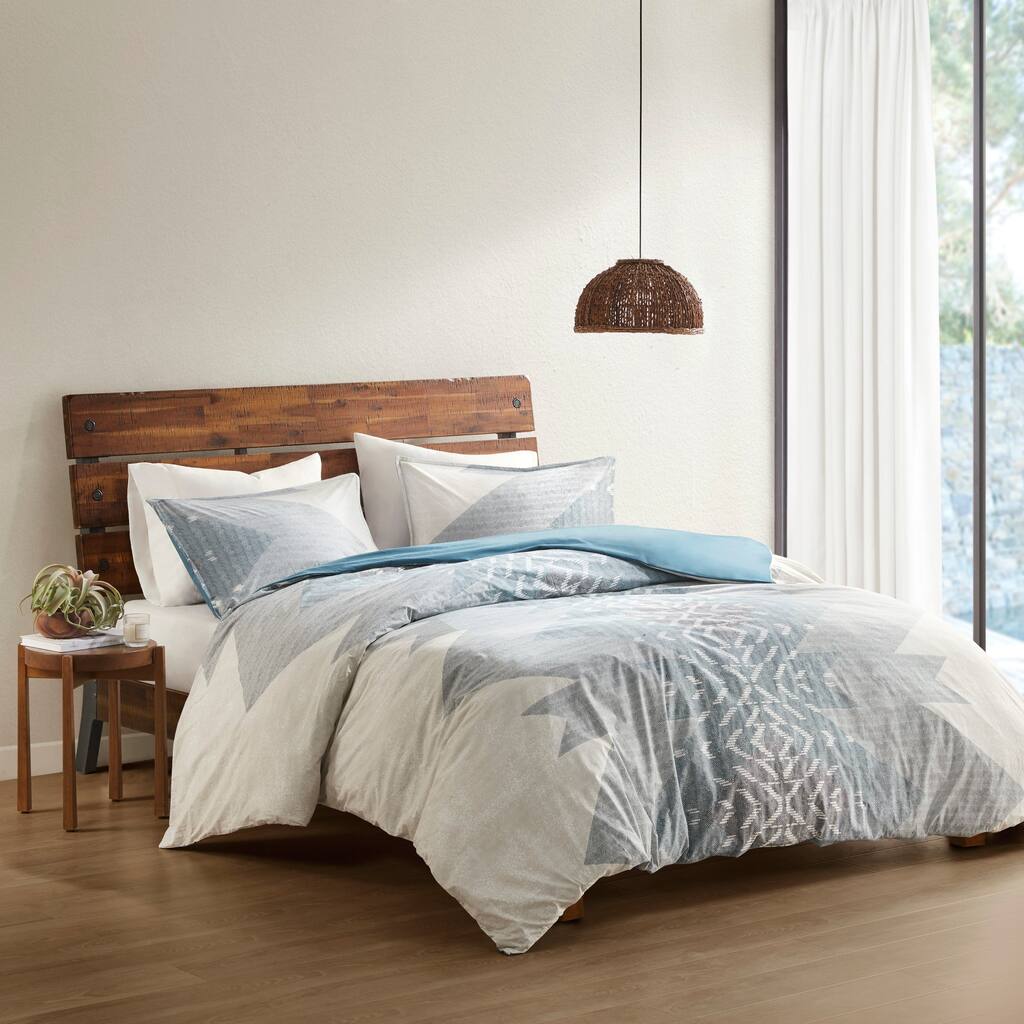 Carson Carrington Blue Cotton Printed Comforter 3-piece Set - Overstock ...