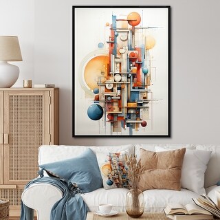 Designart "Cubism Art Tower I" Cubism Framed Wall Art Living Room - Bed ...