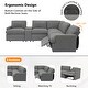 Power Recliner Sofa, Dark Grey L-shape Sectional Sofa w/ Table & USB ...