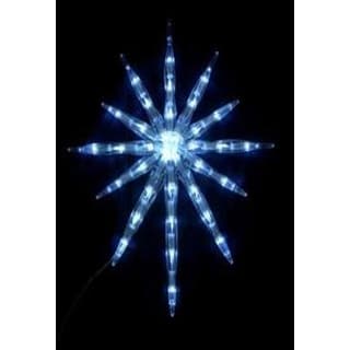 17" LED Lighted Cool White 12-Point Starburst Hanging Christmas ...