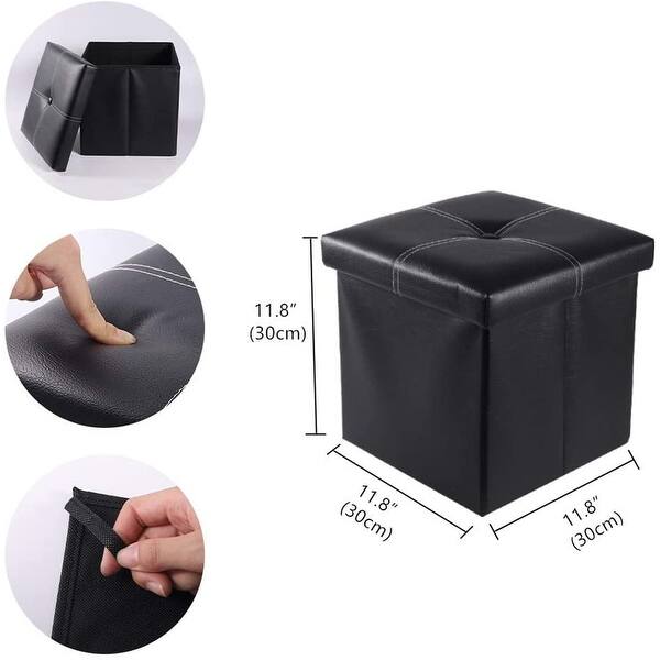 Faux Leather Small Square Foot Rest Stools - Bed Bath & Beyond - 36024123