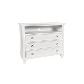 New Classic Furniture Amity White 3-Drawer Media Chest - Bed Bath ...