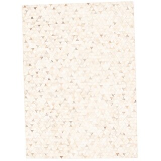 ECARPETGALLERY Handmade Cowhide Patchwork Ivory, Grey Leather Rug - 5'5 ...