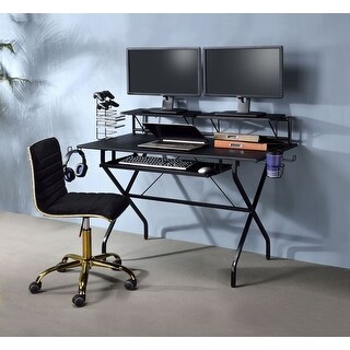 Contemporary and Industrial Hartman Computer Desk, with 2 Open ...