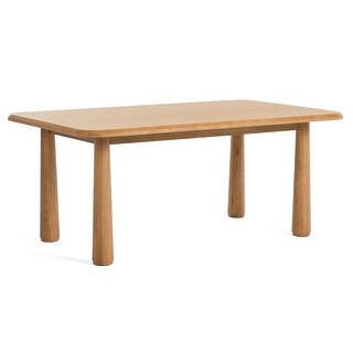 Cid Seby 87 Inch Dining Table, Rectangular Top, Natural Brown Solid ...