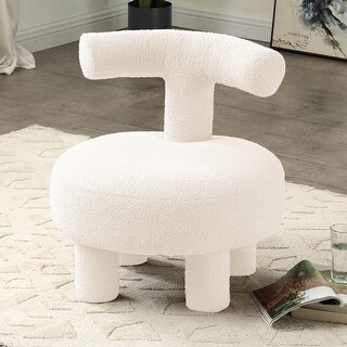 Upholstered Creative Ottoman Pouf Fuzzy Sofa Footrest Stool Reading ...