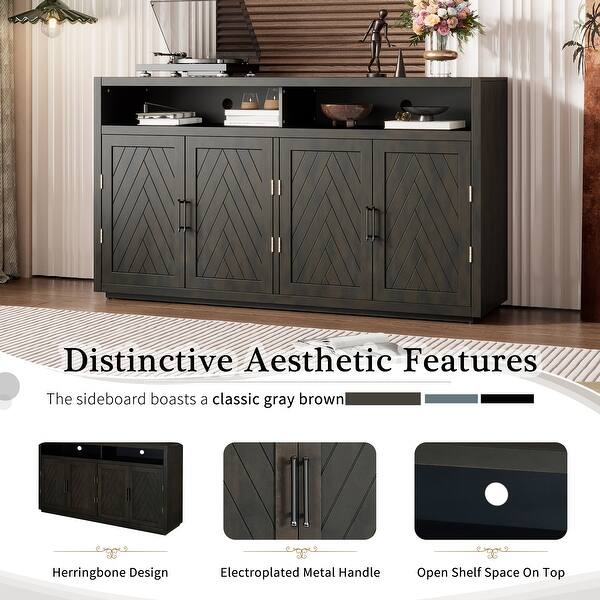 black chevron sideboard