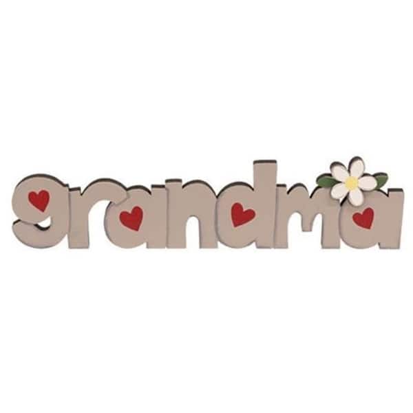 Grandma Wooden Word Cutout Sitter - 2” high by 8” wide by .25” deep ...
