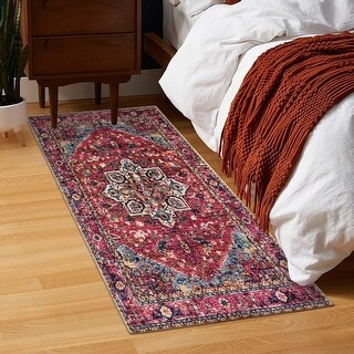 2x4.3 Persian Oriental Floral Hallway Runners - 2' x 3' Oval - Bed Bath ...