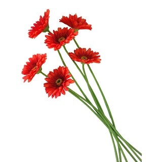 Gerbera Daisy Real Touch Orange 24" Set of 6 Artificial Stems - 24 ...