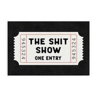 Stupell Funny Bathroom Ticket Canvas Wall Art Design By Lettered and ...
