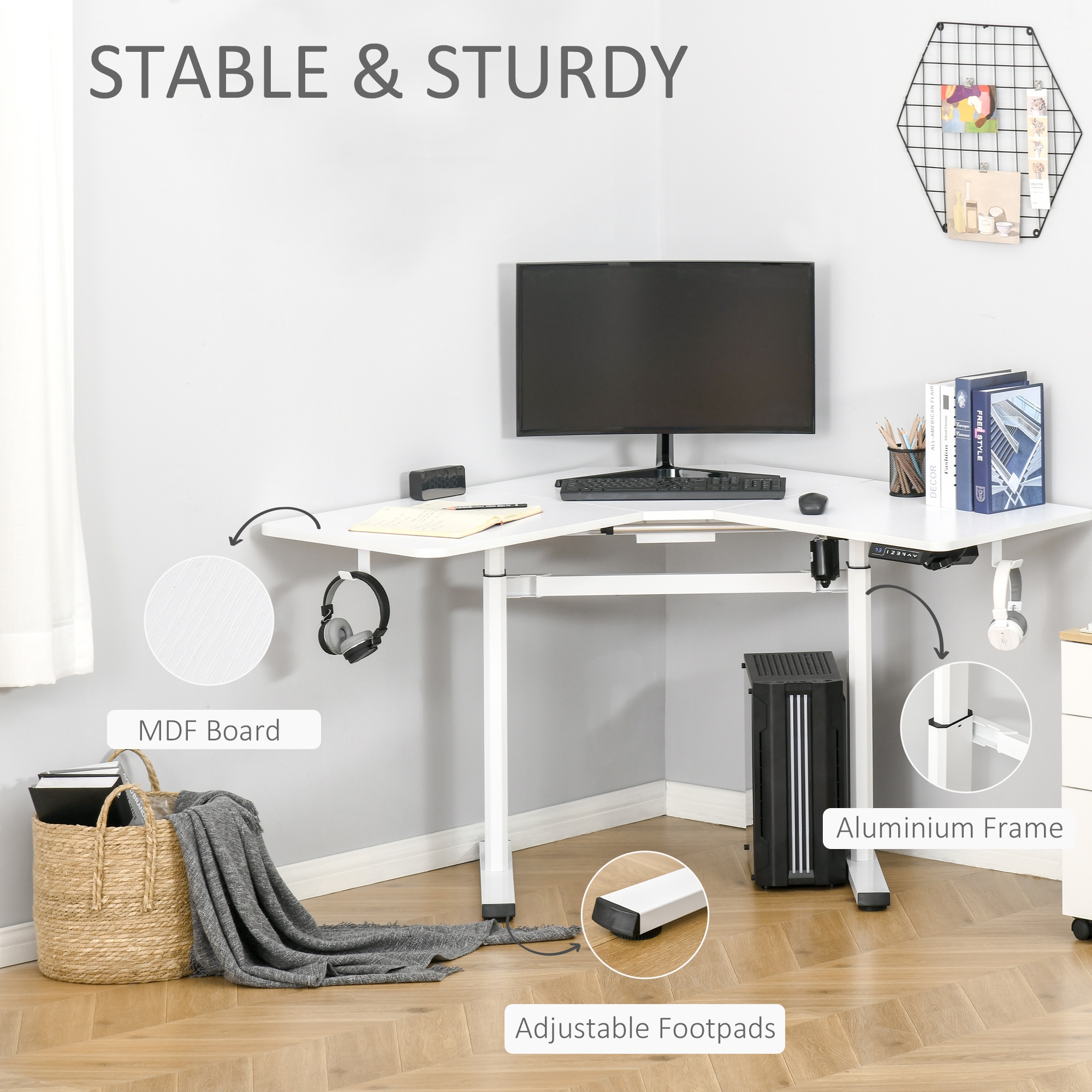 L shaped rotating standing desk store
