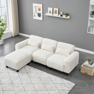 84.60'' L Shape Velvet Upholstered Sofa with Ultraman - Bed Bath ...