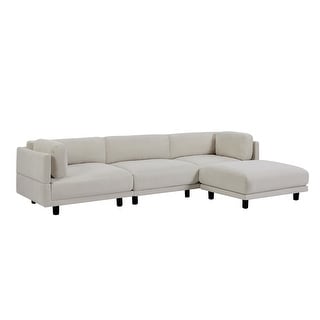 L Shaped Convertible Sectional Sofa Polyester Sofa Bed with Reversible ...