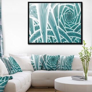 Designart "Blue Fractal Endless Tunnel" Abstract Framed Canvas Art ...