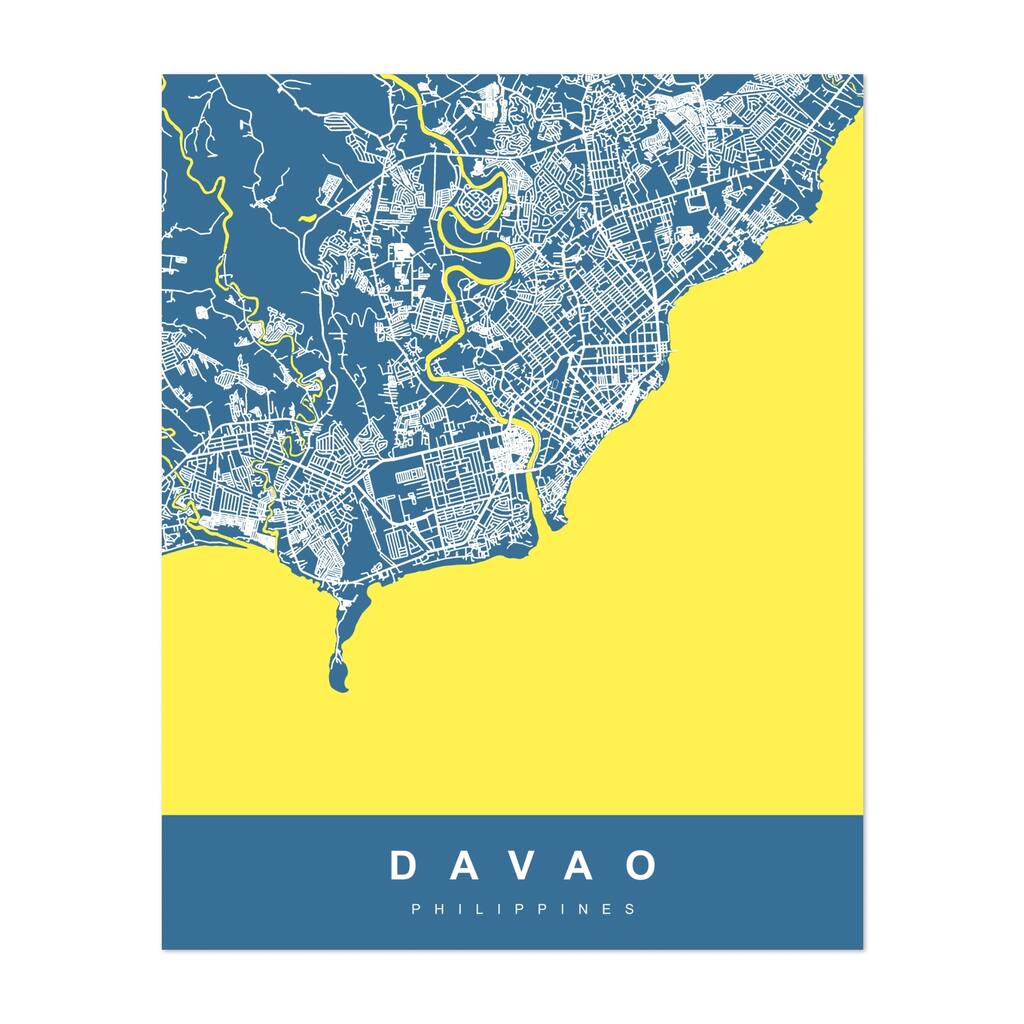 Davao City Davao Region Philippines Maps Dorm Art Art Print/Poster ...