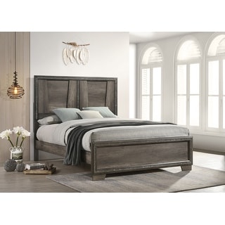 Sheffield Grey Oak Panel Bed - Bed Bath & Beyond - 39082738