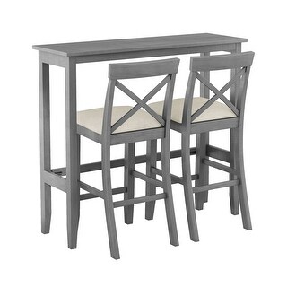 Breakfast Nook Set with Bar Pub Table and 2 Dining Chairs - Bed Bath ...