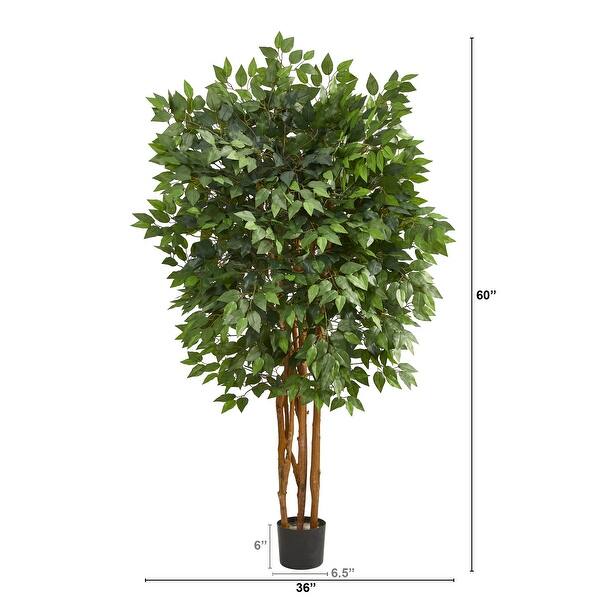 5' Super Deluxe Ficus Artificial Tree with 2100 Bendable Branches - Bed ...