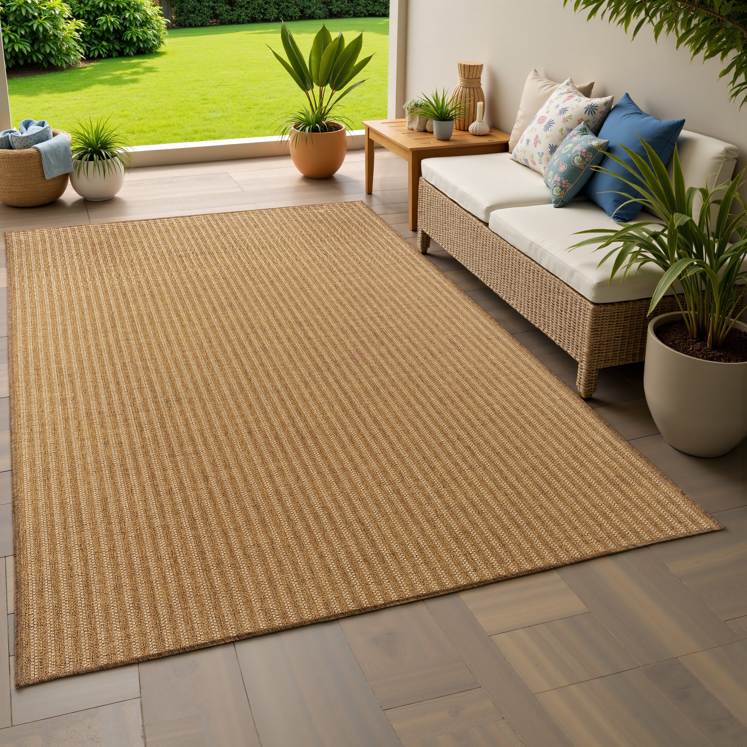 solid light brown rug
