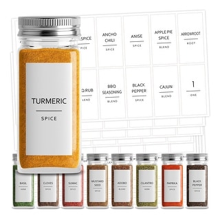 140 Spice Labels Stickers, Preprinted White Minimalist Spice Jar Labels ...