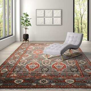 LoomBloom Muted Turkish Oushak Hand Knotted Area Rug Gray Color - Bed ...