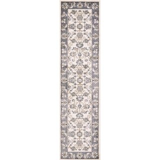 8' Ivory or Grey Polypropylene Runner Rug - 3'6" - Bed Bath & Beyond ...