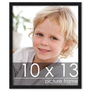 10x13 Contemporary Black Complete Wood Picture Frame with UV Acrylic ...