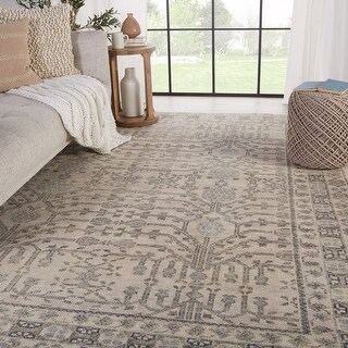 Mariya Hand-Knotted Oriental Gray Area Rug - Bed Bath & Beyond - 33659493