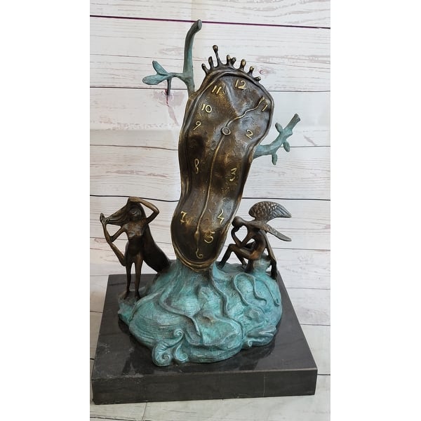 Salvador Dali Nobility Of Time Melting Clock Statue Sculpture ...