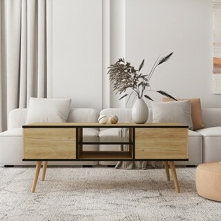 Coffee Table, Computer Table, Solid Wooden Leg Support, Open Storage ...