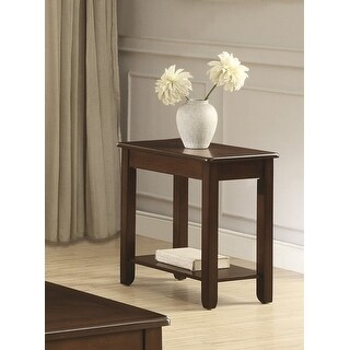 Contemporary Chairside Table with Shelf Wooden Furniture 1pc Side Table ...