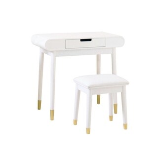 White dressing table mdf makeup table vanity set with stool - Bed Bath ...